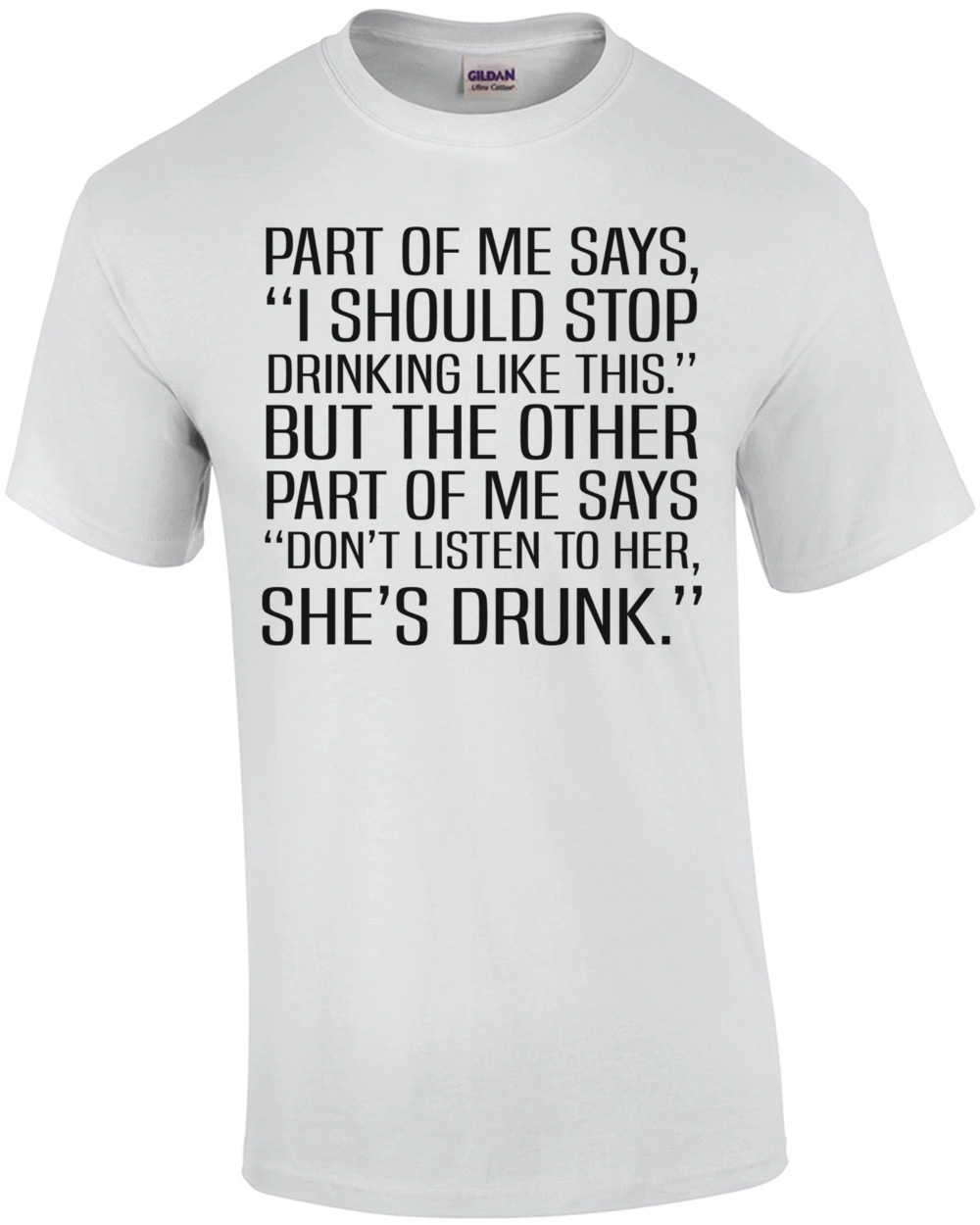 Part of me says, I should stop drinking - funny drinking t-shirt