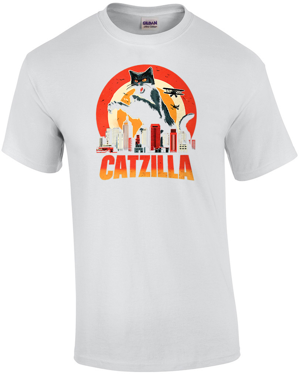 CatZilla Funny T-Shirt - Funny Cat Shirt Cat Parody Shirt Monster Cat ...