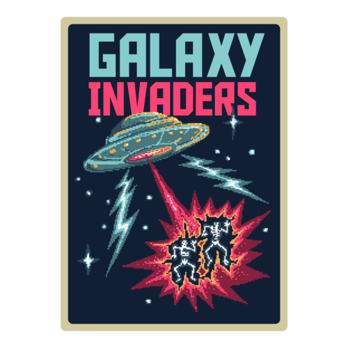 Galaxy Invaders Retro Movie Poster T-Shirt