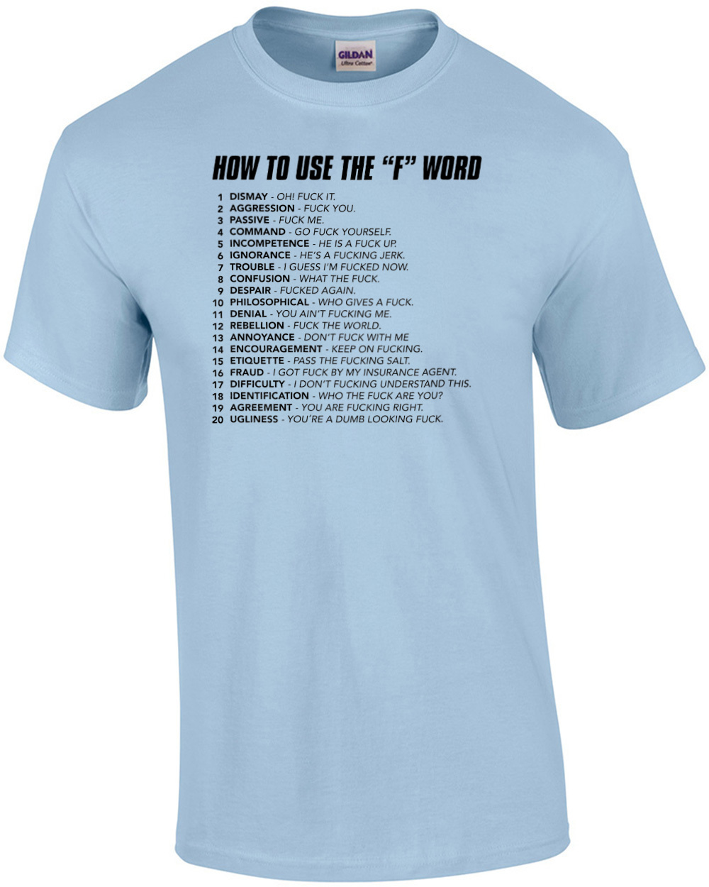 How to use the F Word - funny insult t-shirt | eBay