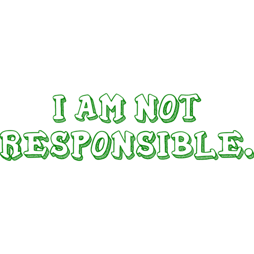 I AM NOT RESPONSIBLE. shirt