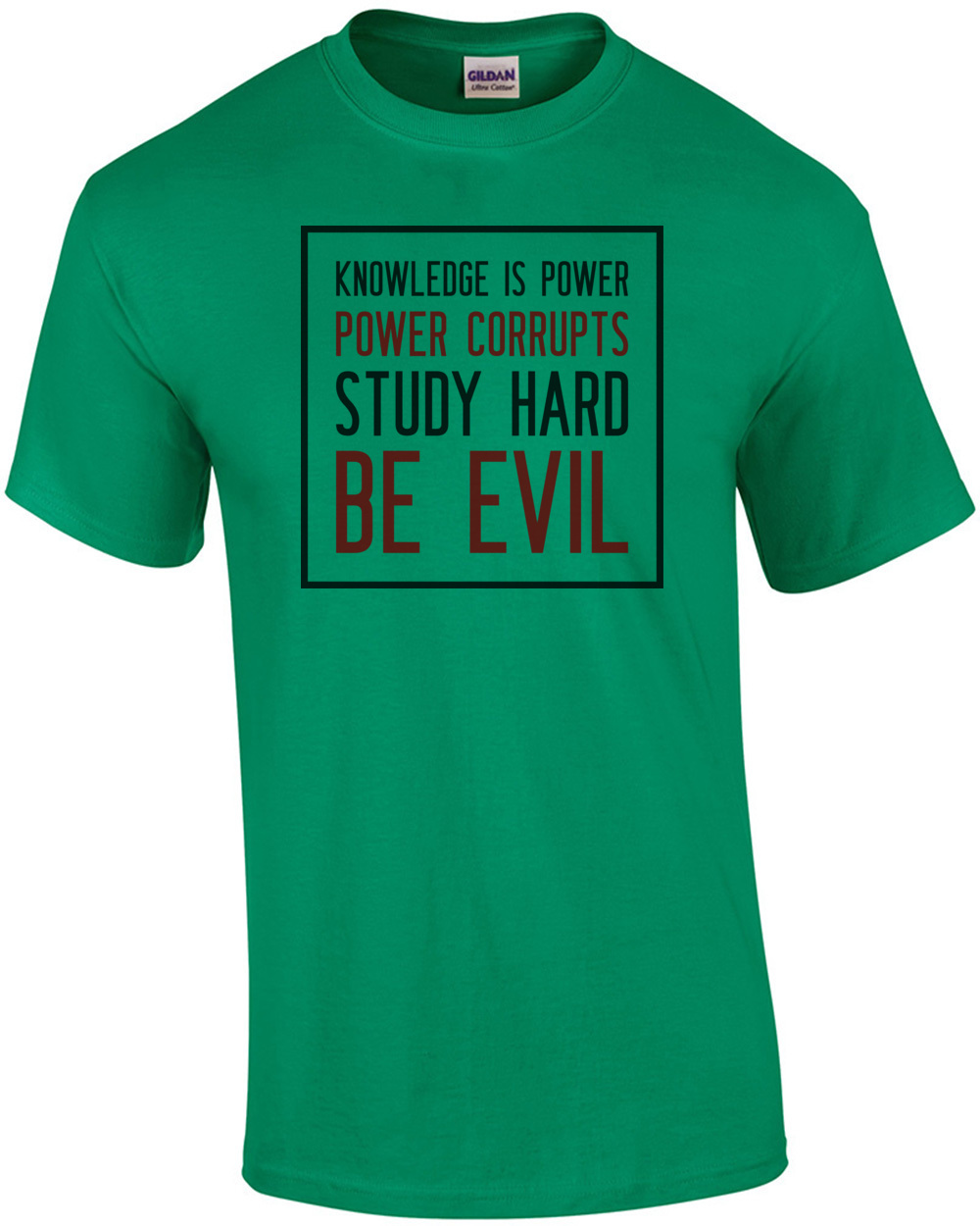 Knowledge is power - Power corrupts - Study Hard - Be Evil - Irony T ...