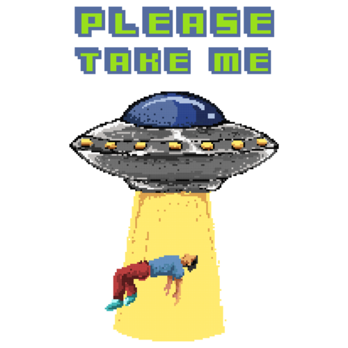 Please Take Me Retro Ufo T-Shirt