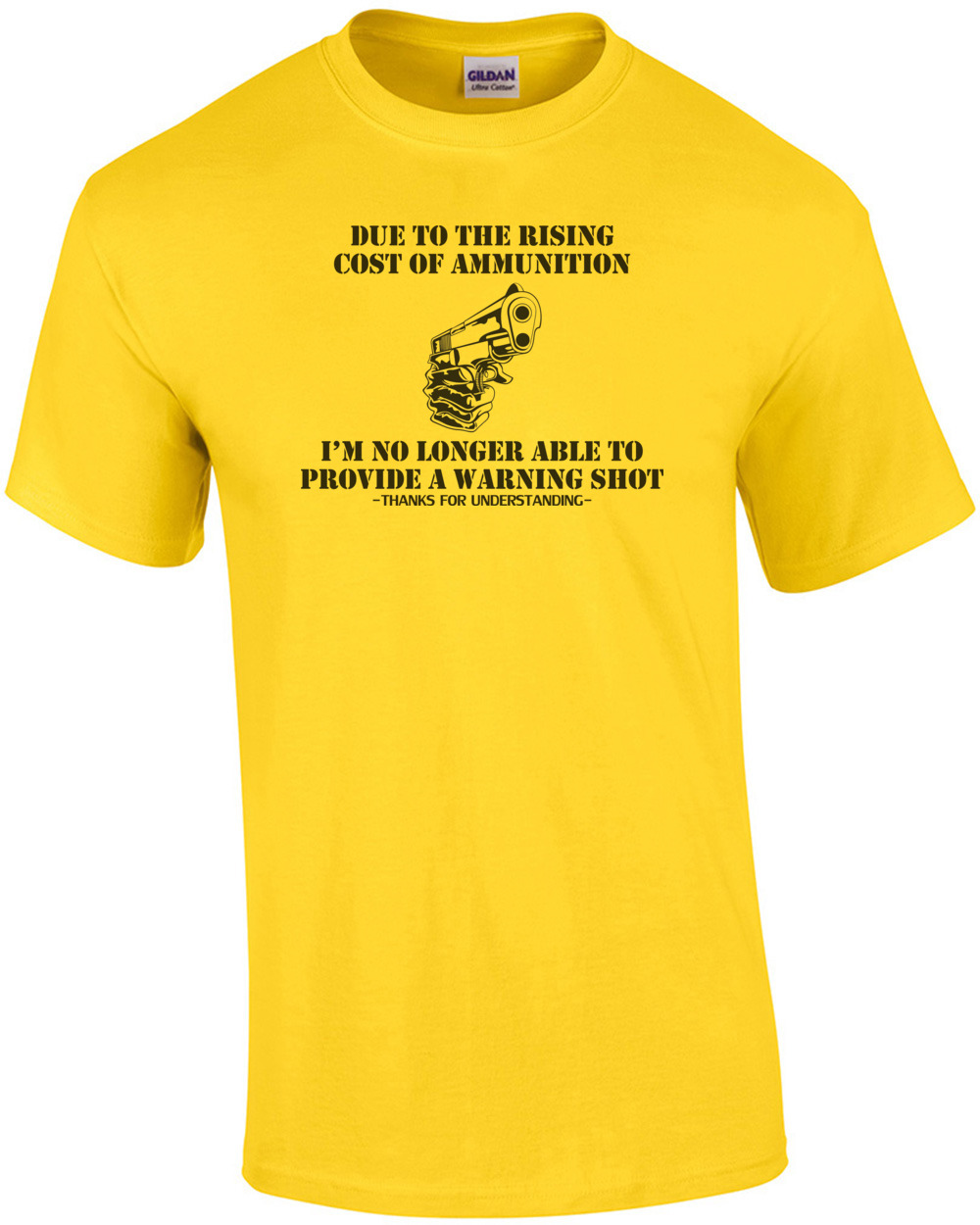 Warning Shot Funny Gun Shirt | eBay