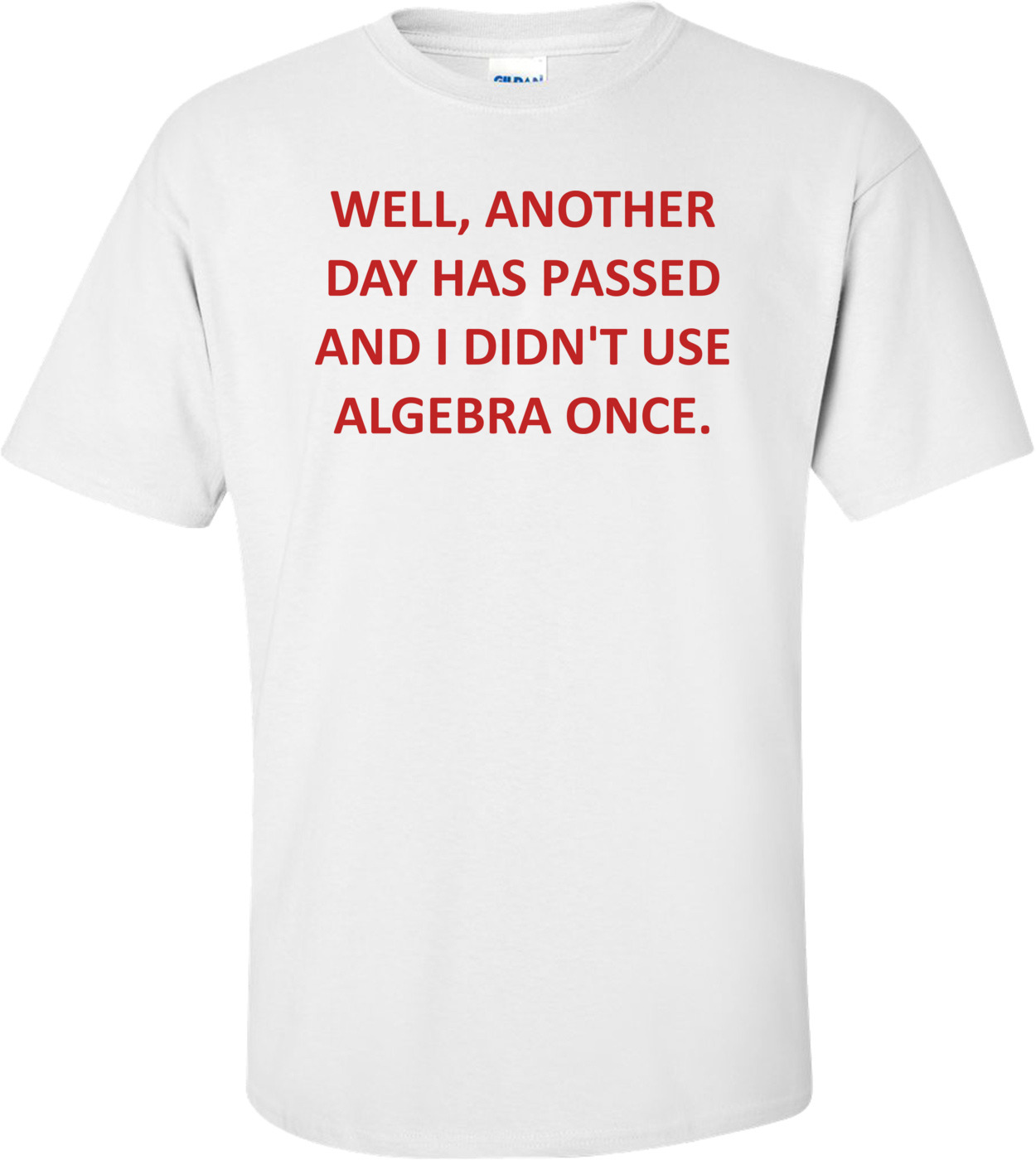 WELL, ANOTHER DAY HAS PASSED AND I DIDN'T USE ALGEBRA ONCE. shirt